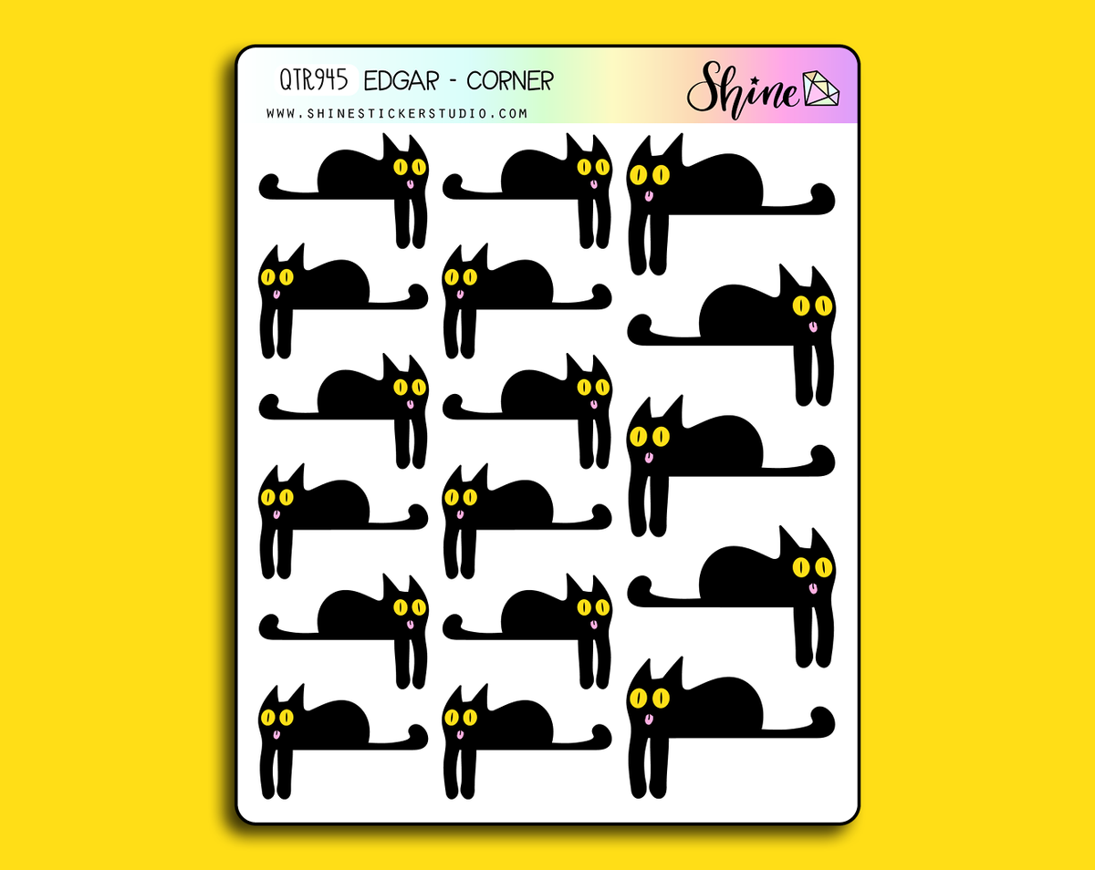 Edgar the Cat - Corner Border Planner Stickers – Shine Sticker Studio