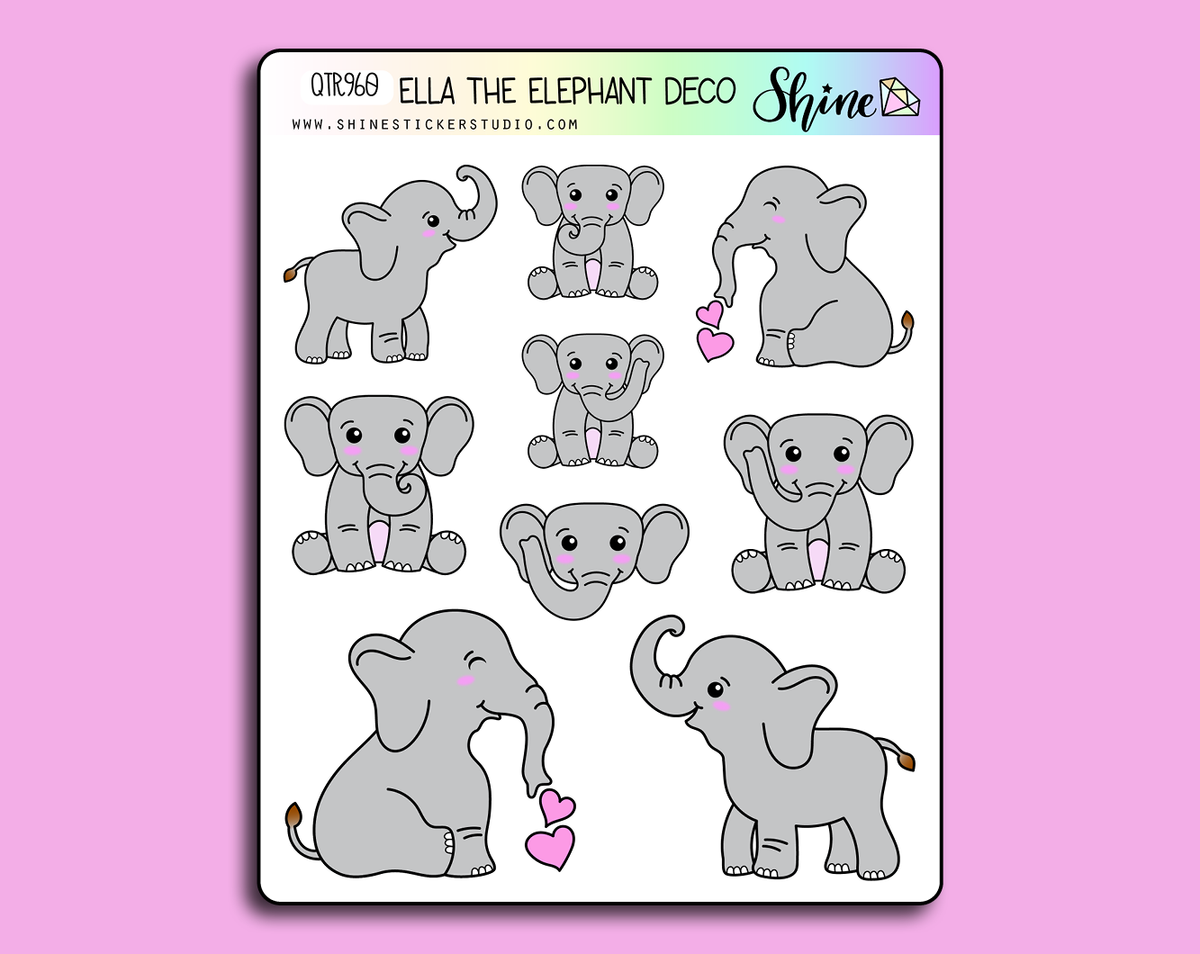 Ella the Elephant Deco Planner Stickers – Shine Sticker Studio