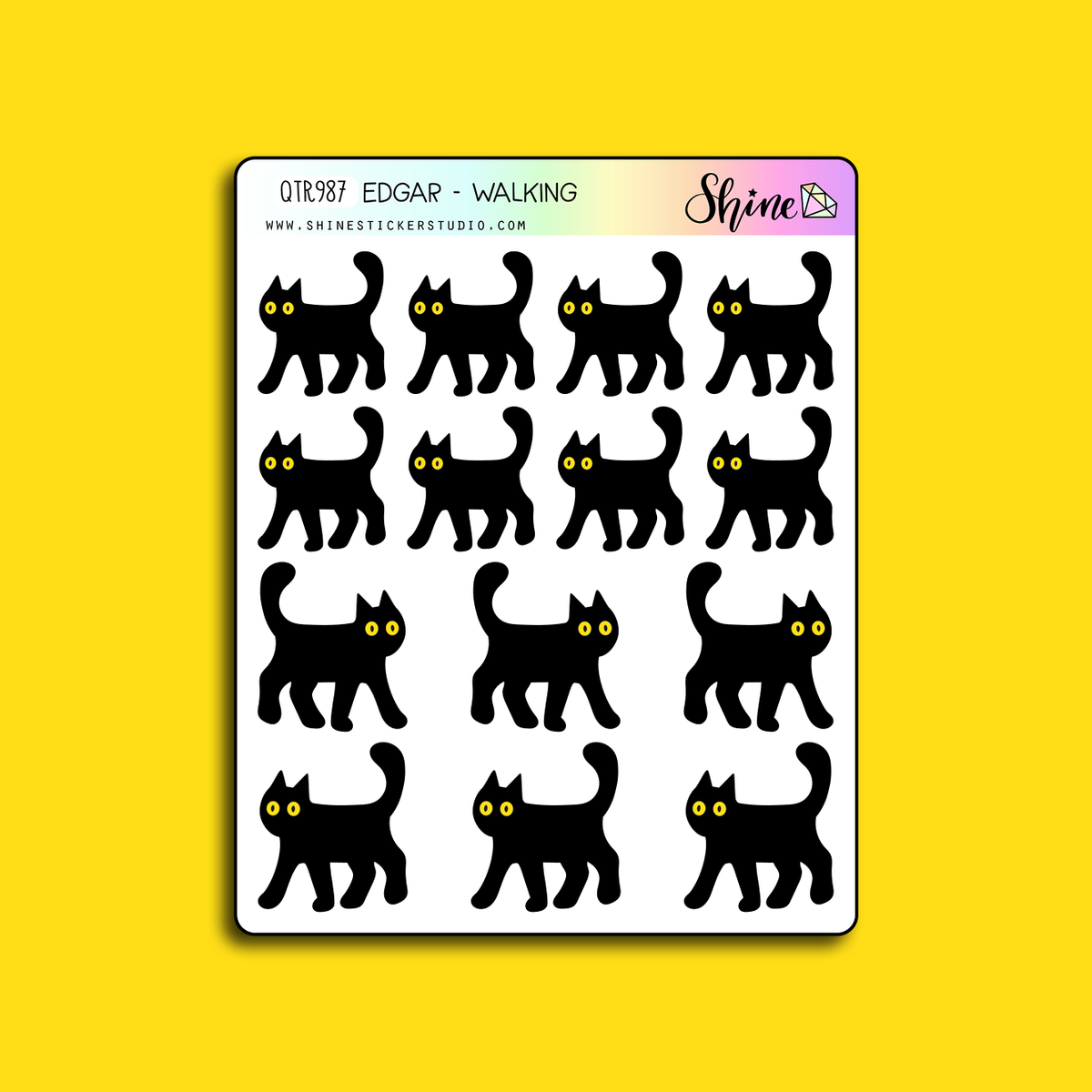 Edgar - Walking Deco Stickers – Shine Sticker Studio