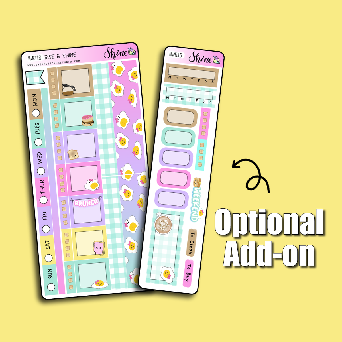 Rise & Shine Hobonichi Weeks Sticker Kit – Shine Sticker Studio