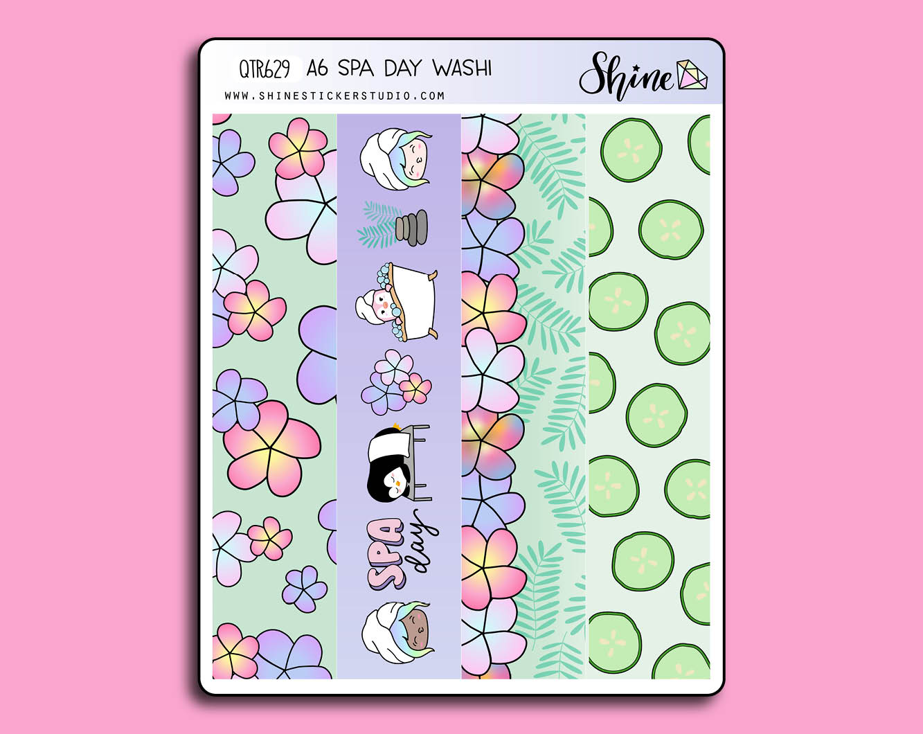 A6 Spa Day Washi Strip Stickers