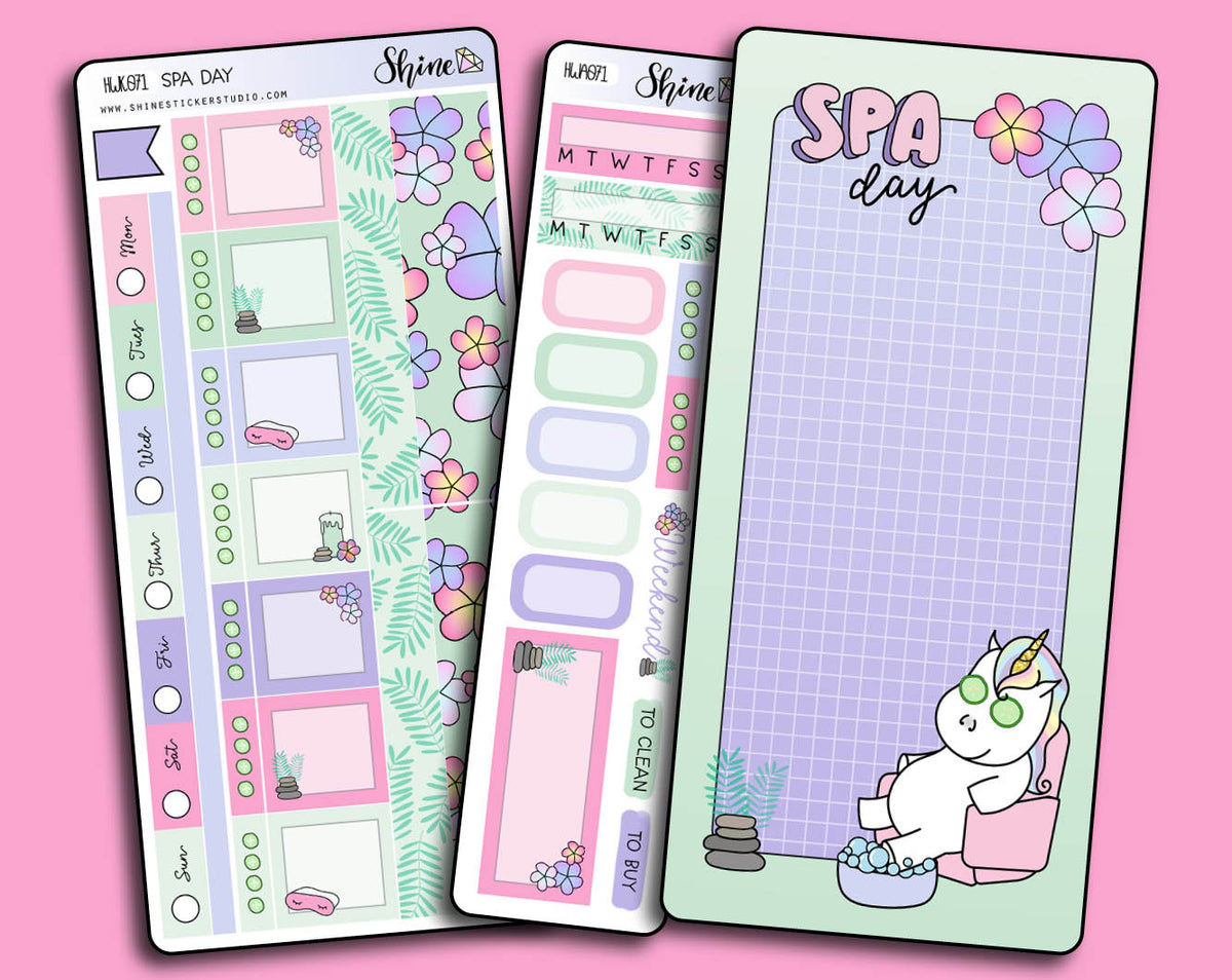 Spa Day Hobonichi Weeks Sticker Kit – Shine Sticker Studio