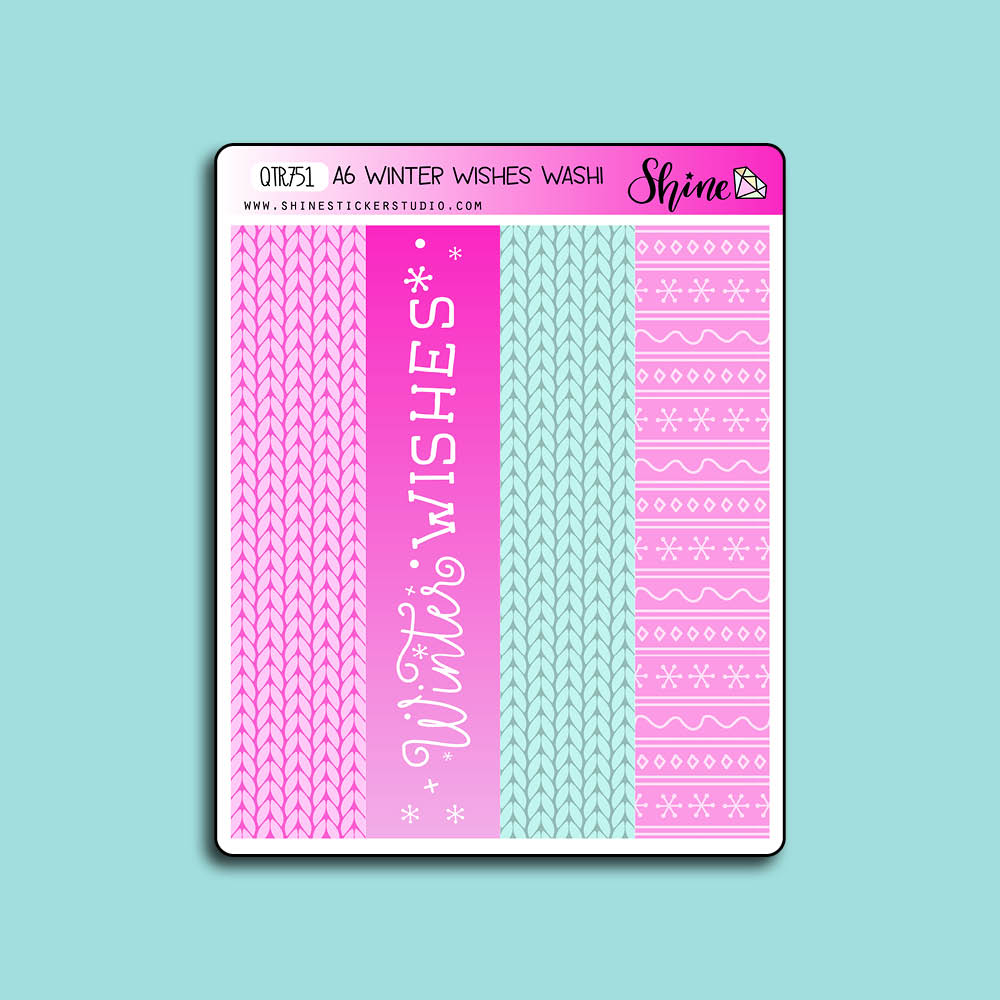 A6 Winter Wishes Washi Strip Stickers – Shine Sticker Studio