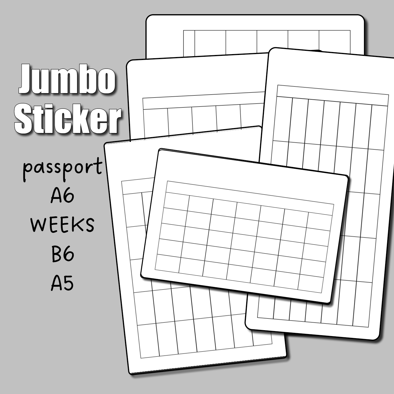 Blank Undated Calendar Jumbo Planner Sticker – Shine Sticker Studio