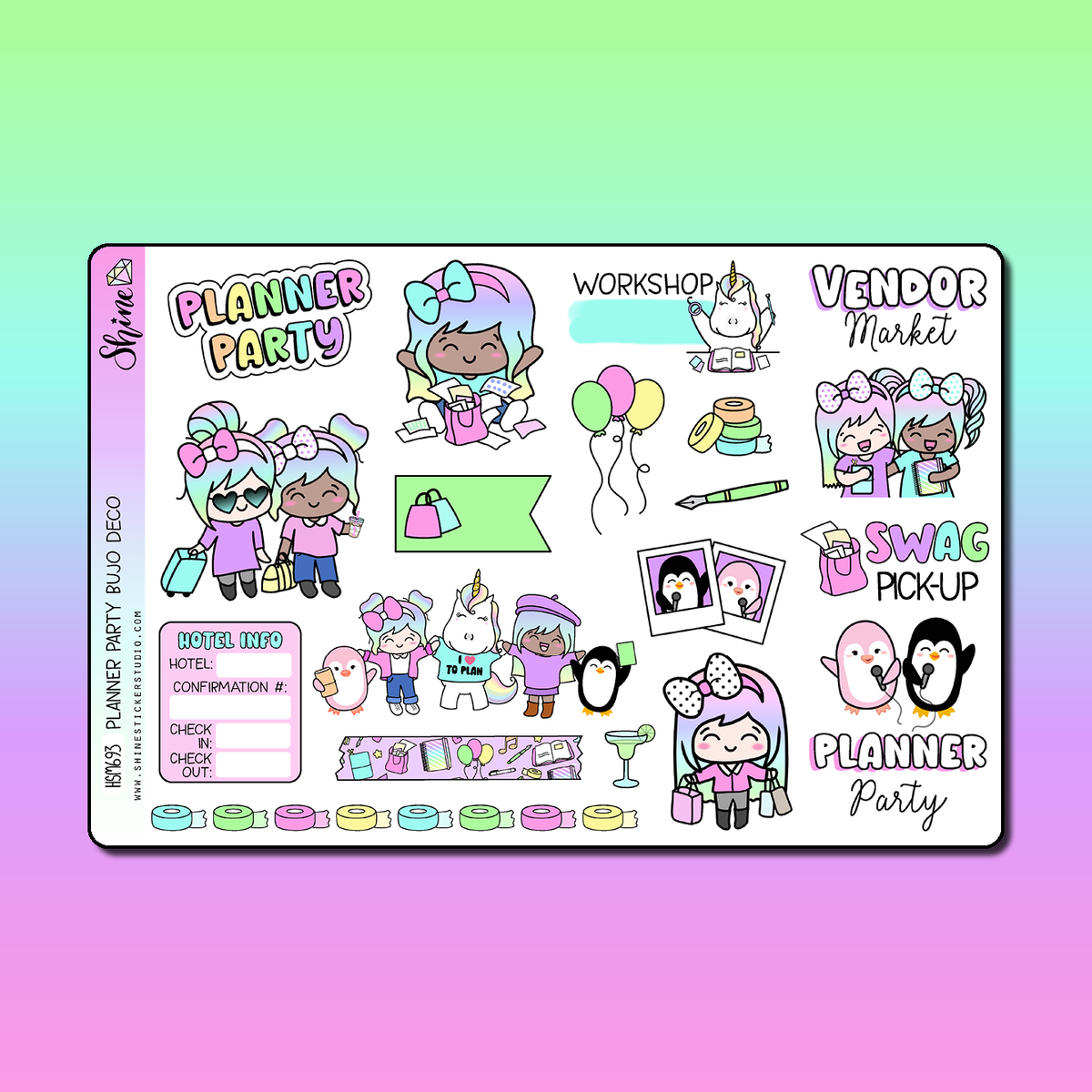 Planner Party Bujo Deco Stickers – Shine Sticker Studio