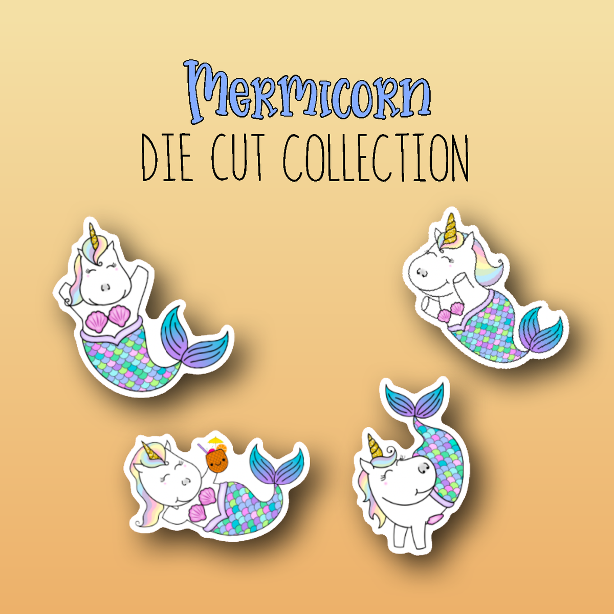 Mermicorn Sticker DIE CUT Collection – Shine Sticker Studio