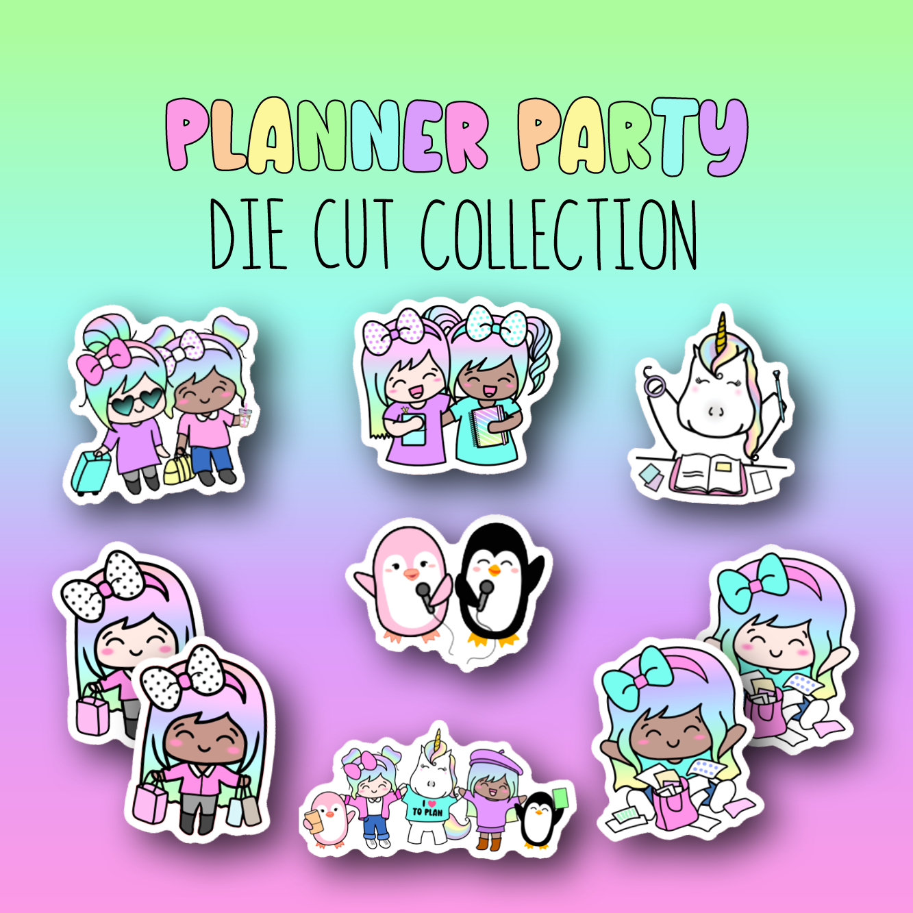 Planner Party Sticker DIE CUT Collection – Shine Sticker Studio