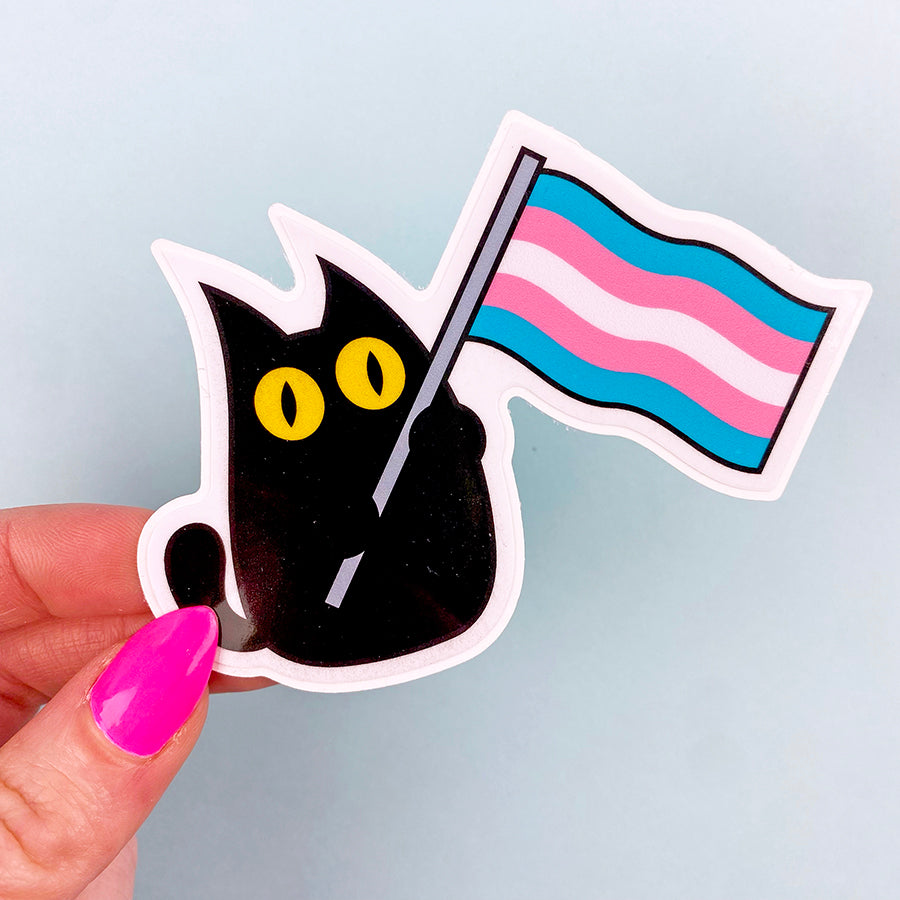 Edgar with Trans Flag Laminated Die Cut Vinyl Decal – Shine Sticker Studio