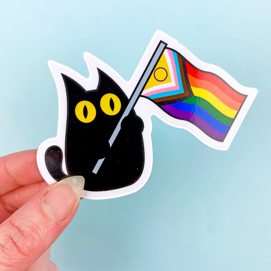 Edgar with Pride Flag Laminated Die Cut Vinyl Decal – Shine Sticker Studio