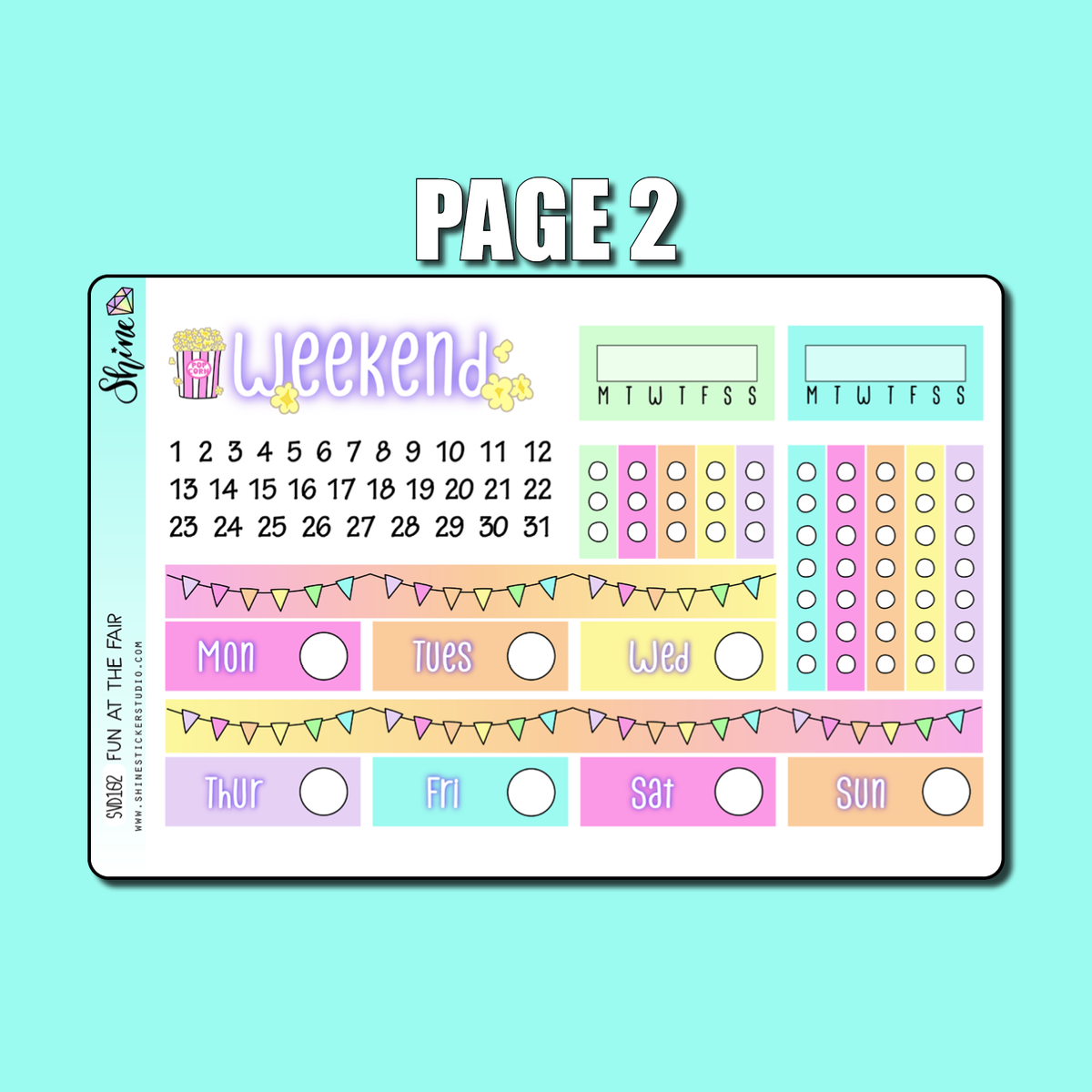 Fun at the Fair Vertical Weekly Sticker Kit – Shine Sticker Studio