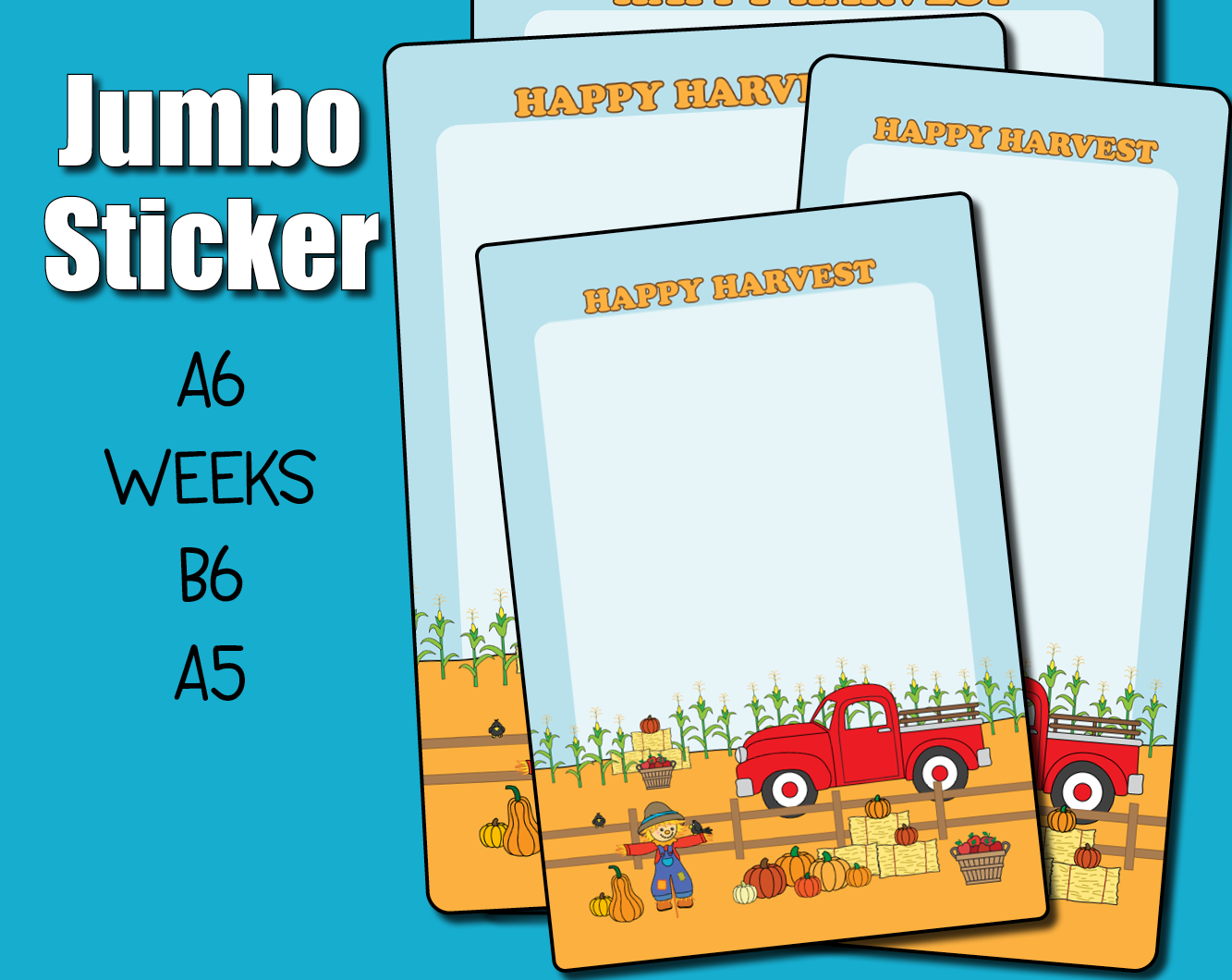 Happy Harvest Jumbo Sticker
