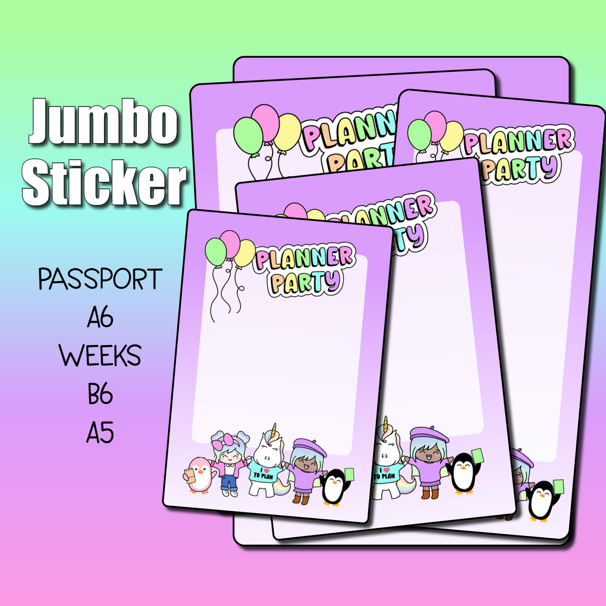 Planner Party Jumbo Sticker – Shine Sticker Studio