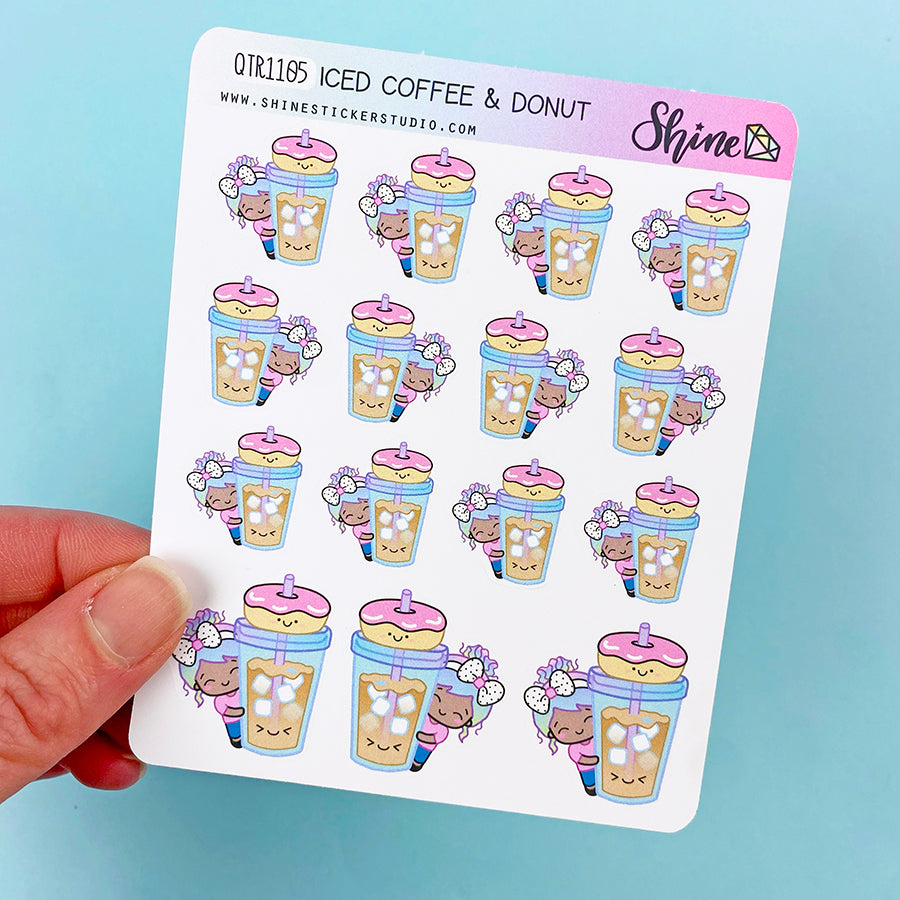 Luna Iced Coffee & Donut Stickers – Shine Sticker Studio