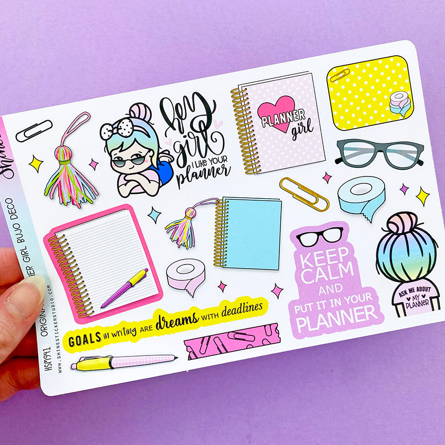 Original Planner Girl Luna Bujo Deco Stickers – Shine Sticker Studio