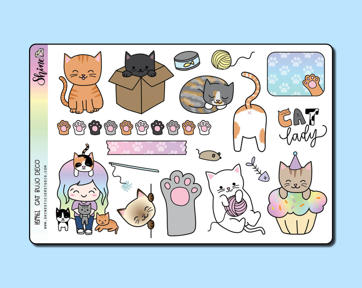 Cat Bujo Deco Stickers – Shine Sticker Studio