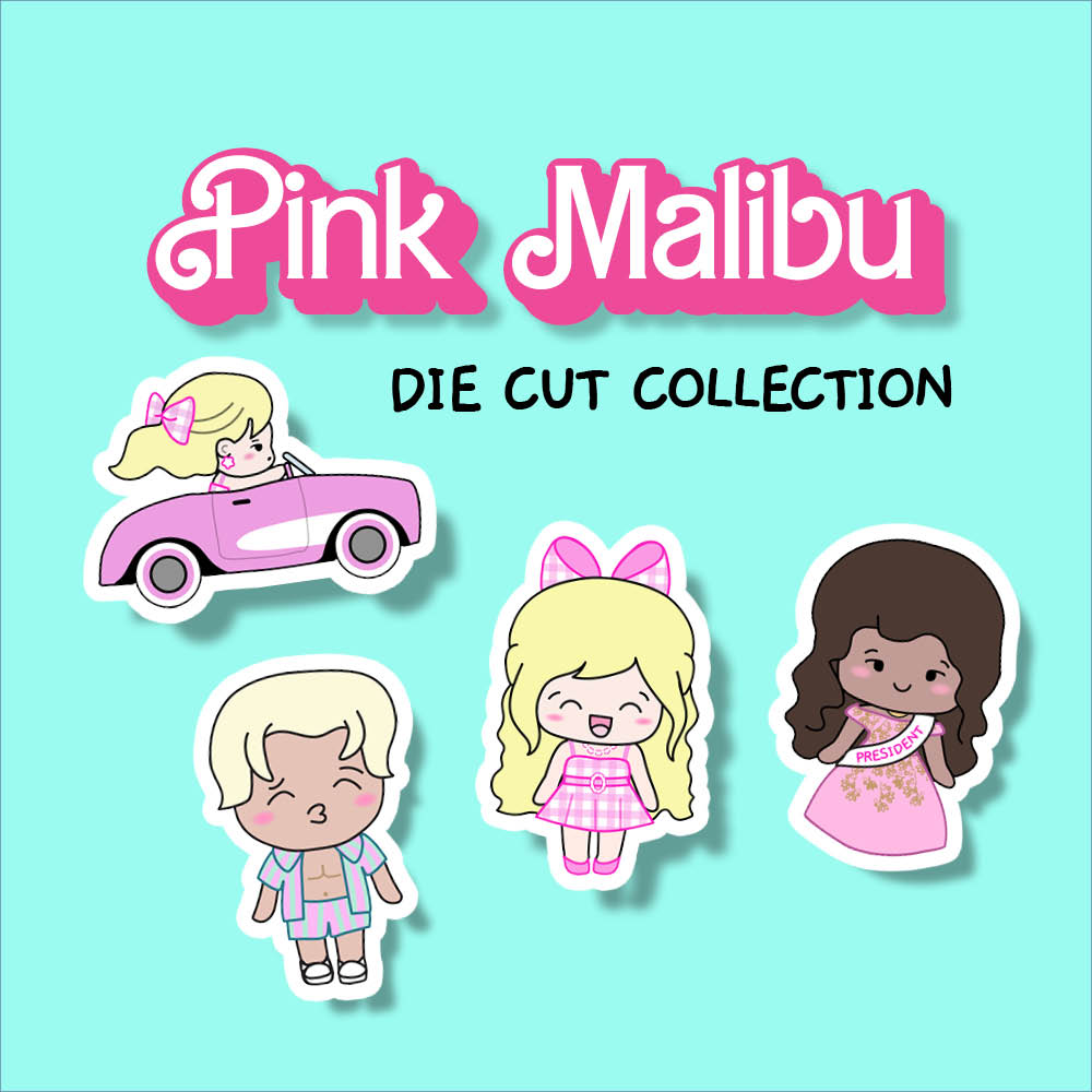 Pink Malibu Sticker DIE CUT Collection – Shine Sticker Studio
