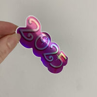 CLEARANCE HOLOGRAPHIC 2025 Retro Pink Die Cut Vinyl Decal – Shine ...