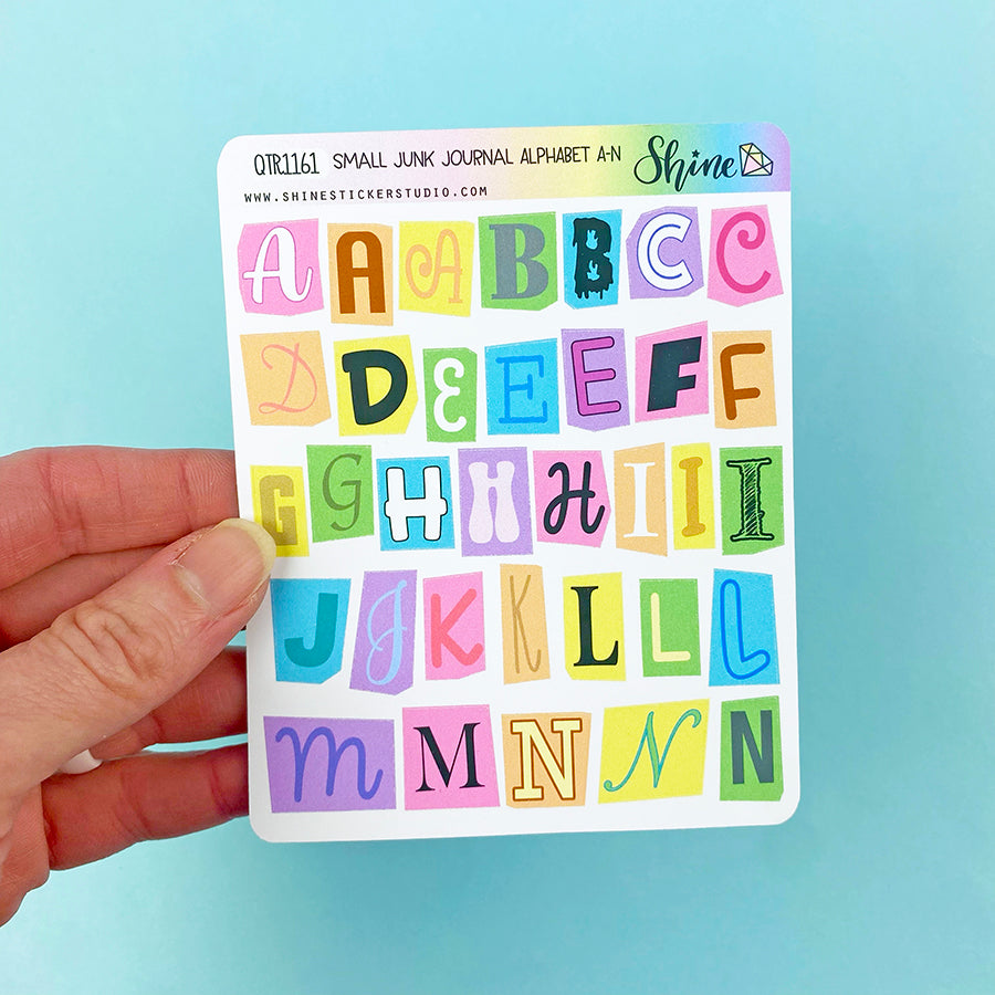 Small Rainbow Junk Journal Ransom Note Alphabet Stickers – Shine ...