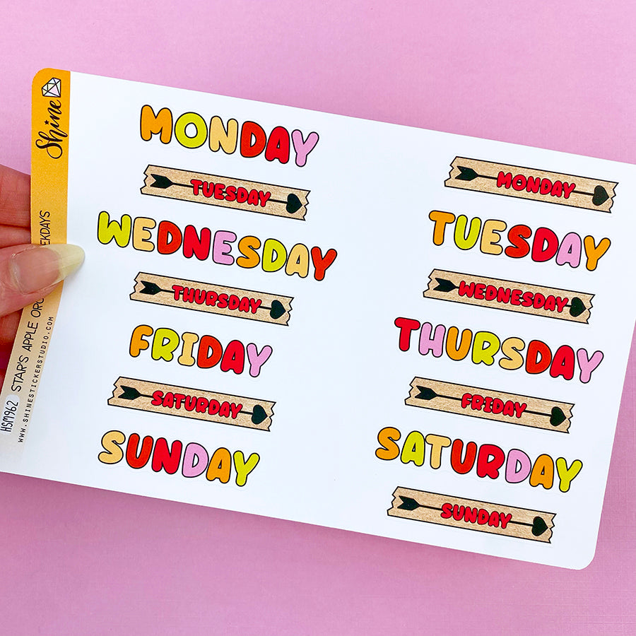 Star's Apple Orchard Weekday Planner Stickers – Shine Sticker Studio