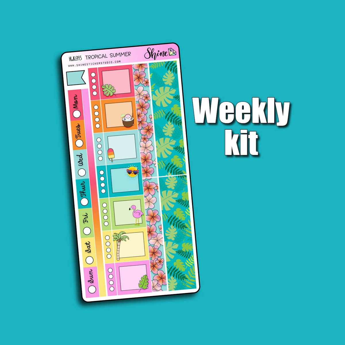 Tropical Summer Hobonichi Weeks Sticker Kit – Shine Sticker Studio