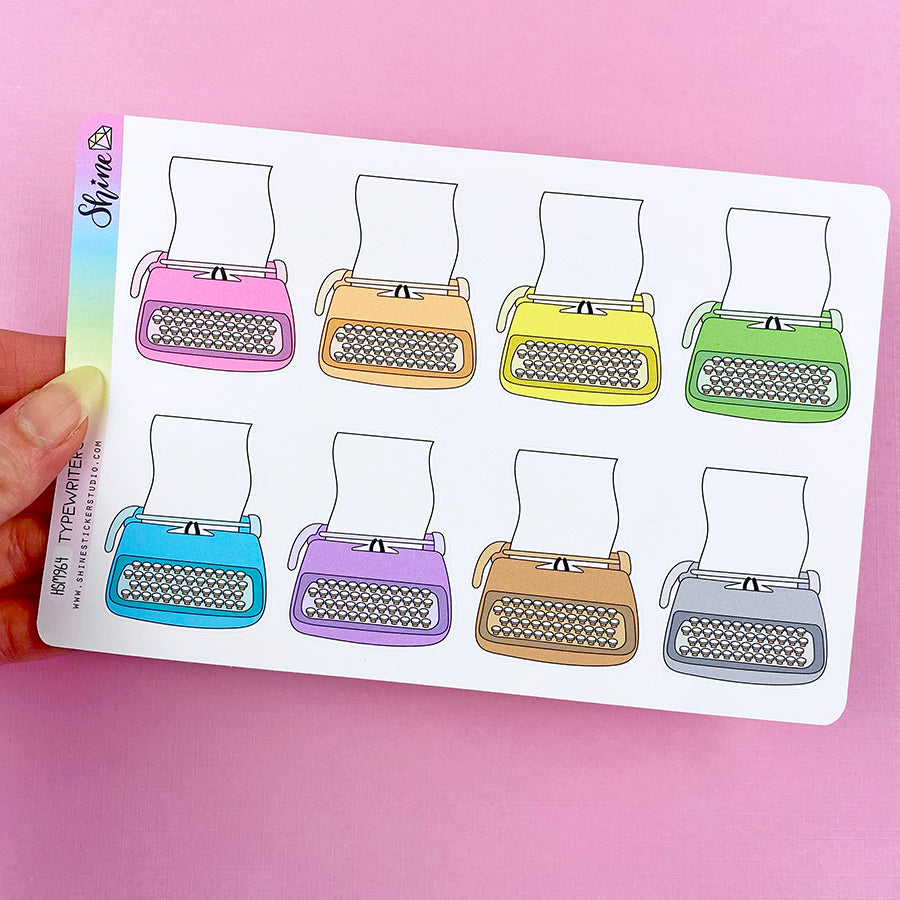 Typewriters Planner Stickers – Shine Sticker Studio