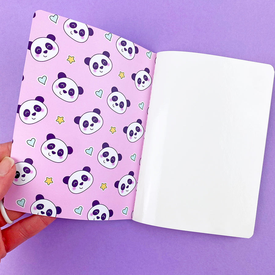 A6 Unbearably Cute Panda Notebook Portable Reusable Sticker Book ...
