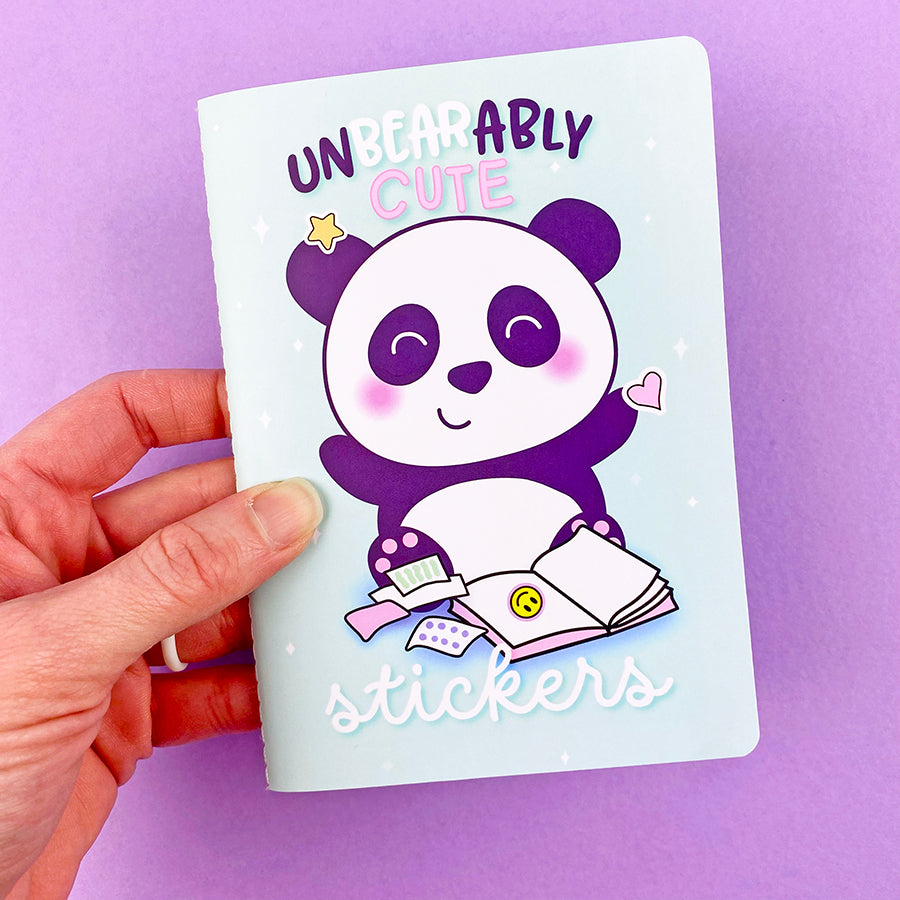 A6 Unbearably Cute Panda Notebook Portable Reusable Sticker Book ...
