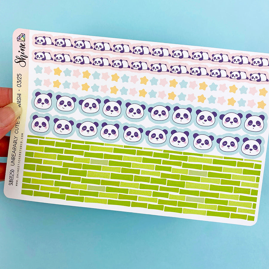 Unbearably Cute Washi Strip Sticker Sheets - March 2025 Subscription ...
