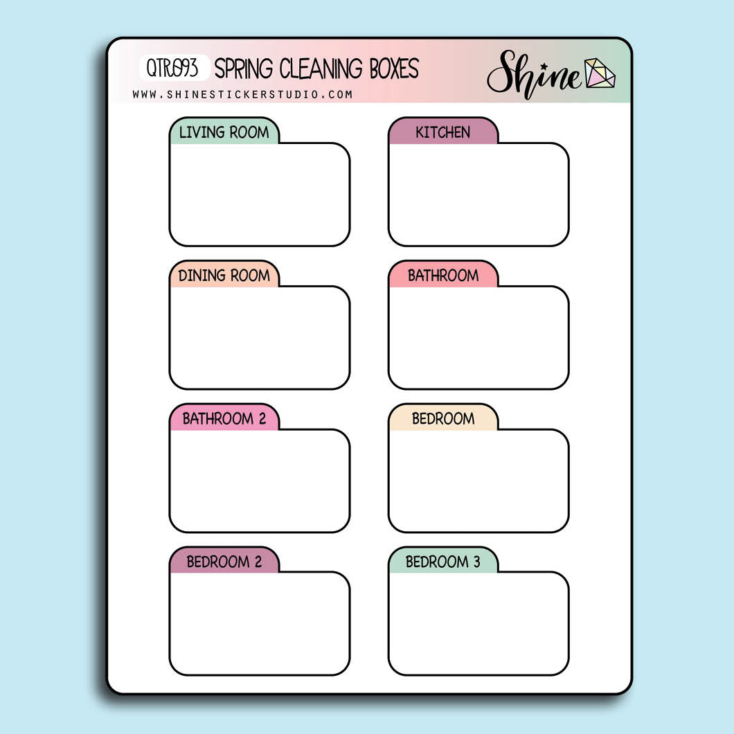 Spring Cleaning Boxes Stickers – Shine Sticker Studio