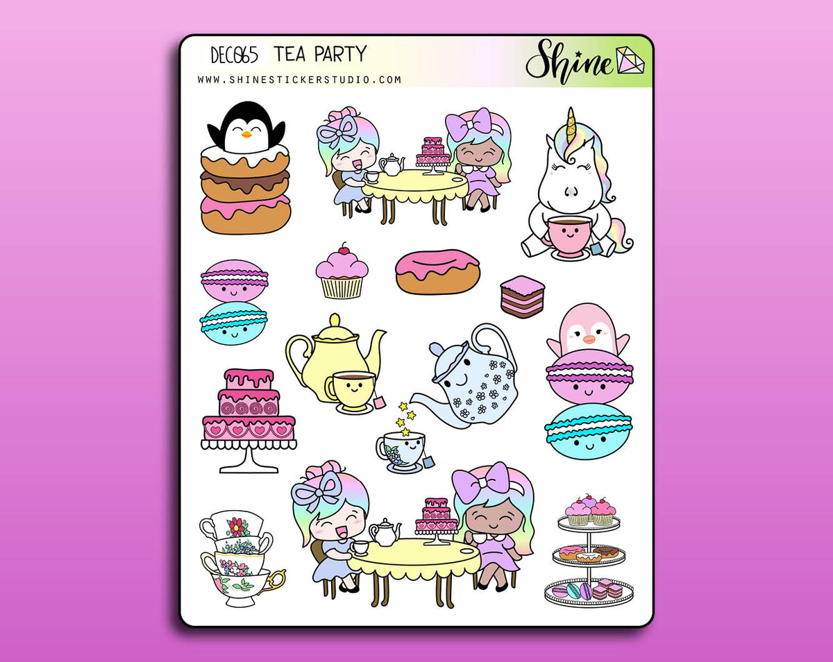 Tea Party Deco Stickers – Shine Sticker Studio