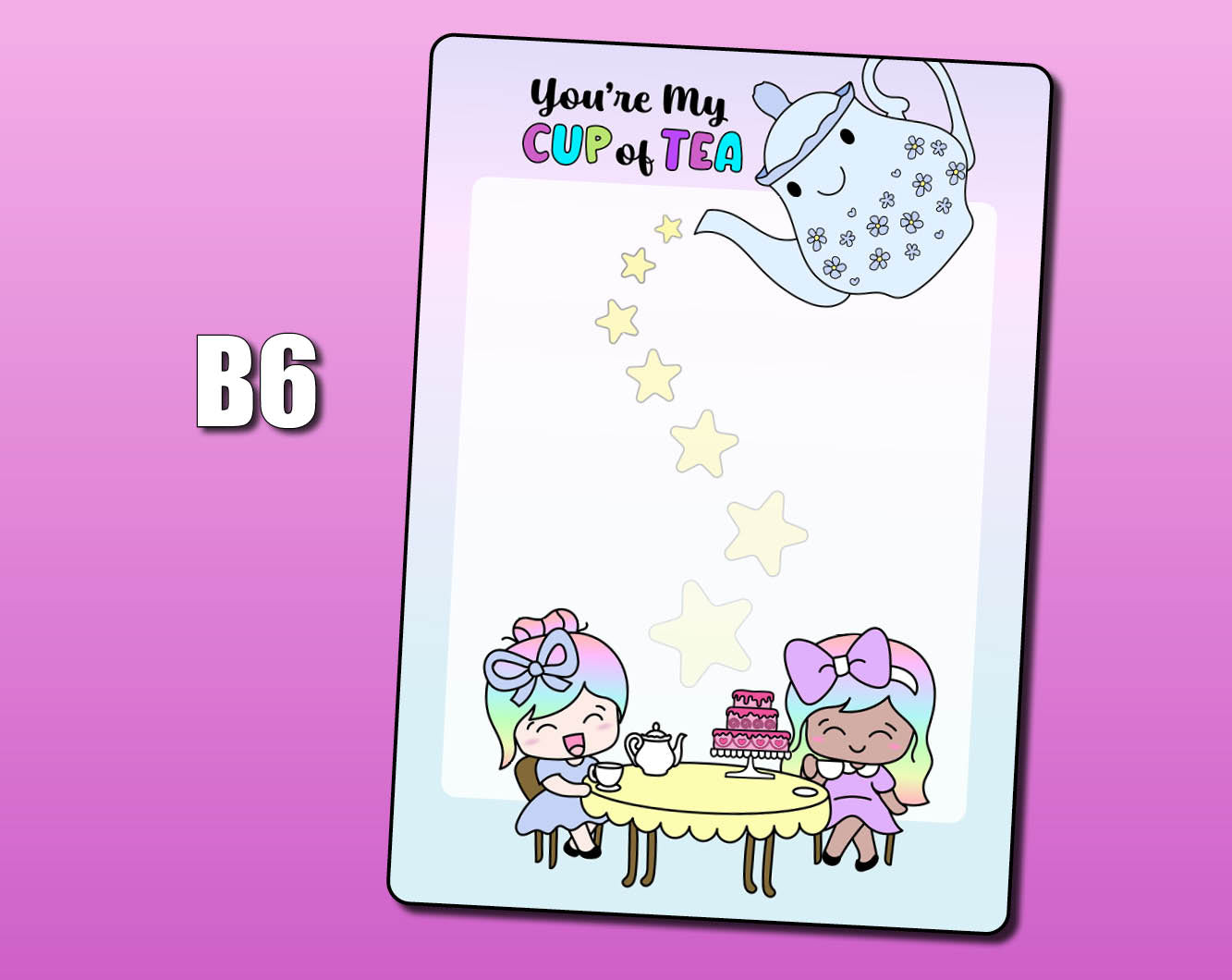 Tea Party Jumbo Sticker – Shine Sticker Studio