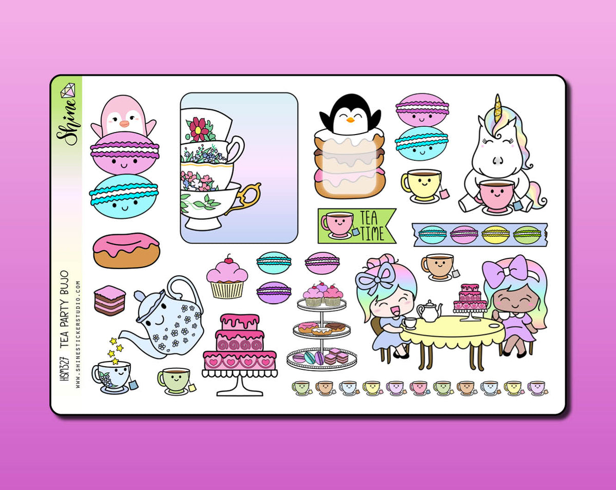 Tea Party Bujo Deco Stickers – Shine Sticker Studio