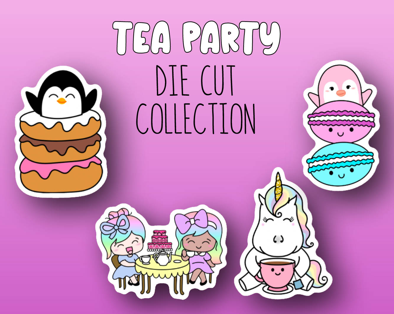 Tea Party Sticker DIE CUT Collection