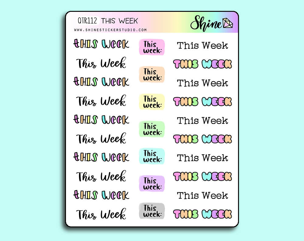 This Week Stickers – Shine Sticker Studio