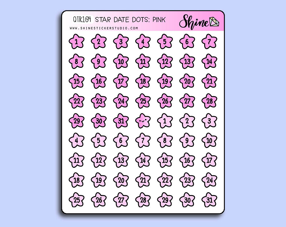Star Date Dot Stickers – Shine Sticker Studio
