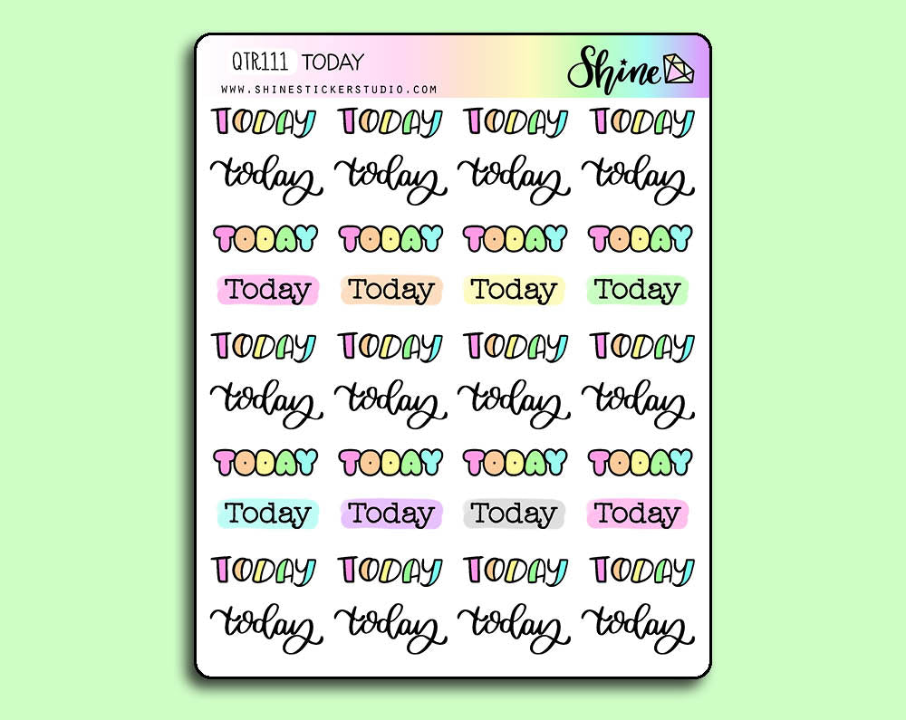 Today Stickers – Shine Sticker Studio