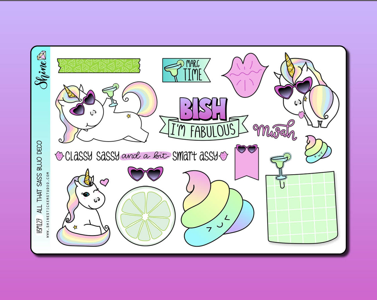All That Sass Bujo Deco Stickers – Shine Sticker Studio
