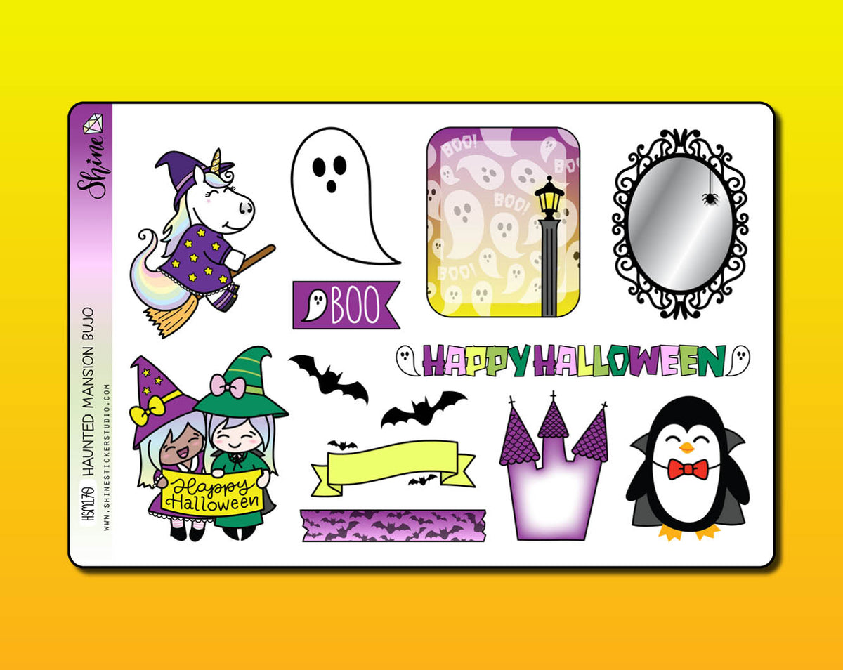 Haunted Mansion Bujo Deco Stickers – Shine Sticker Studio