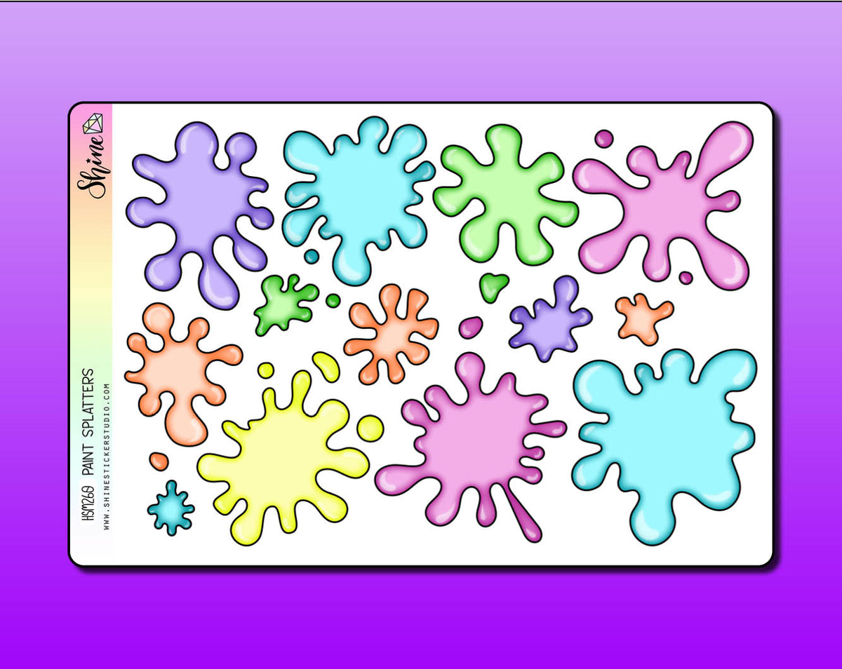 Paint Splatter Bujo Deco Stickers – Shine Sticker Studio