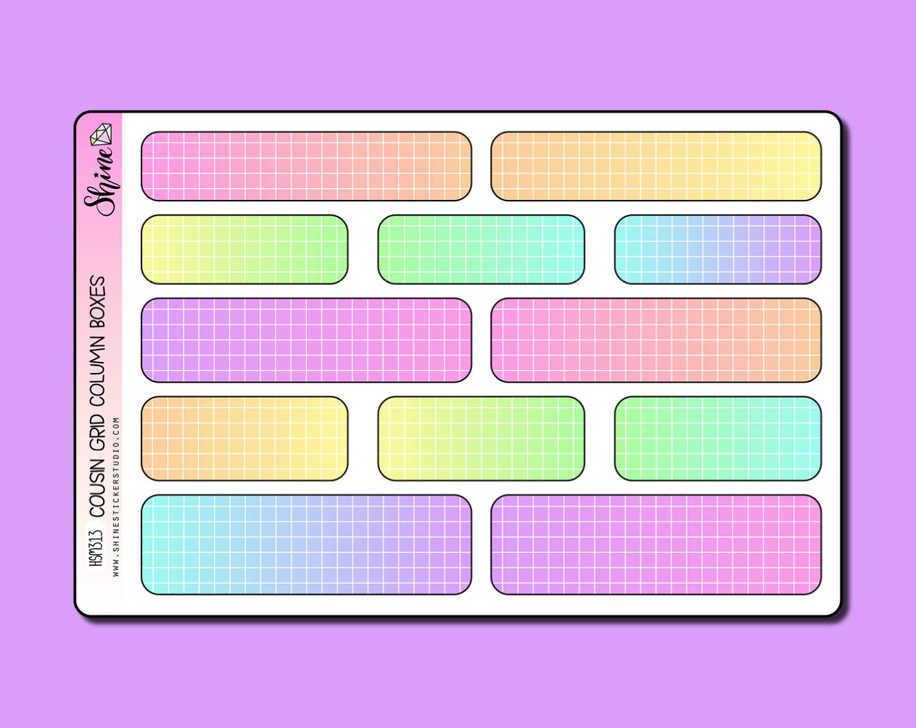 Hobonichi Cousin Grid Column Boxes – Shine Sticker Studio