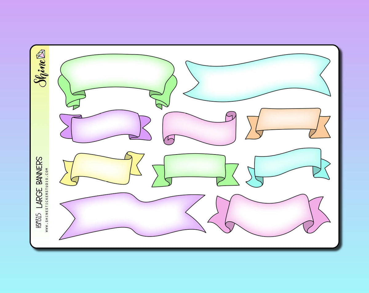 Large Colorful Banner Stickers - Lots of Colors! – Shine Sticker Studio