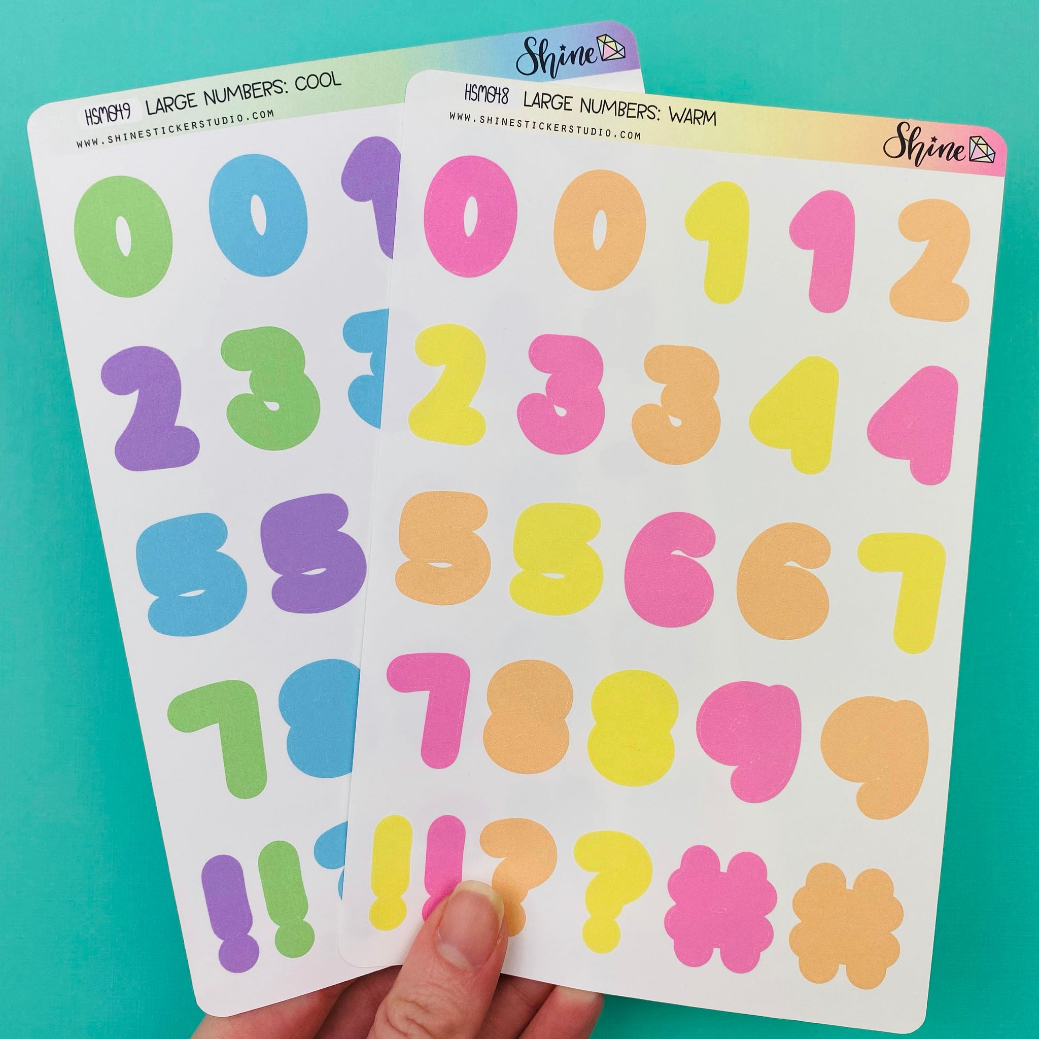 All Bright Color Large Number Stickers | Shine Studio | Number Stickers