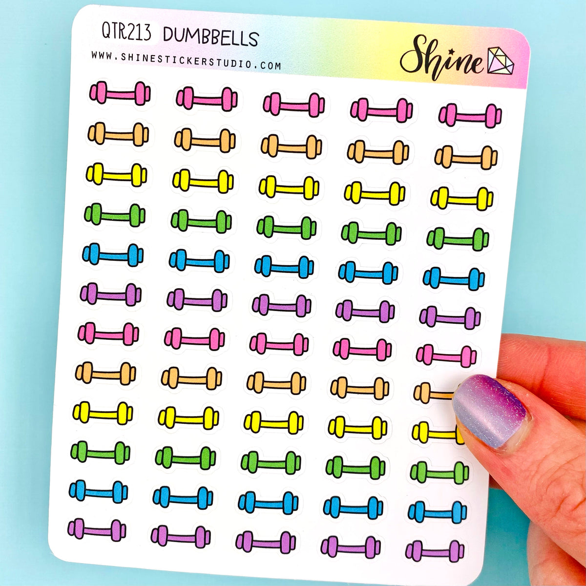 Dumbbell Stickers – Shine Sticker Studio