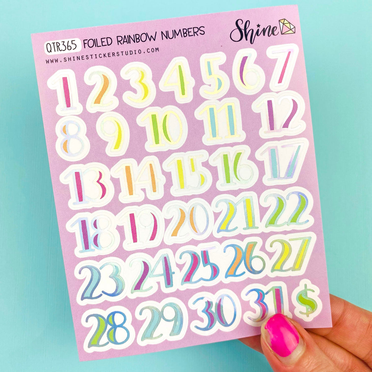 Holographic FOILED Hand-Lettered Date Number Stickers – Shine Sticker ...