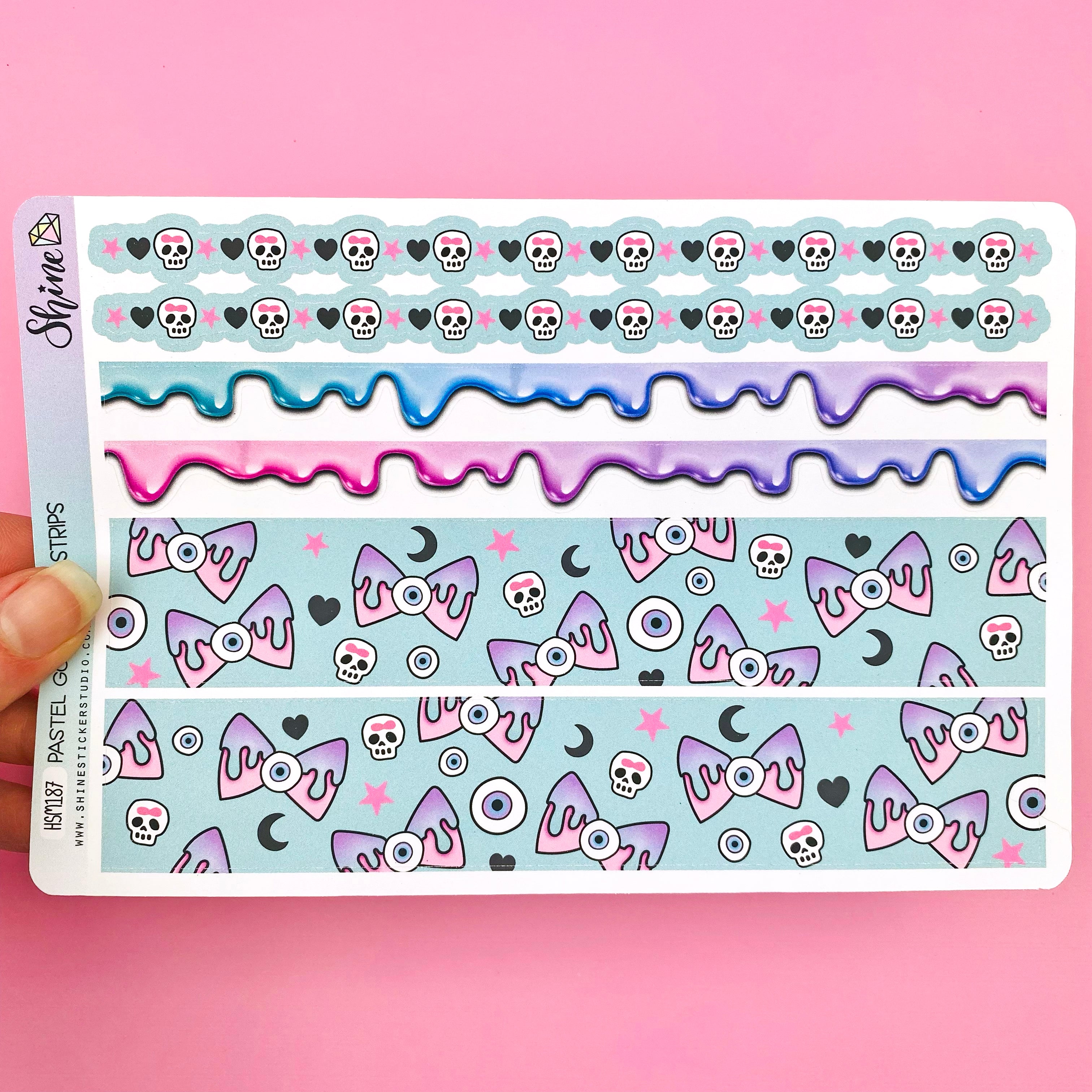 Pastel Goth Washi Strip Stickers – Shine Sticker Studio