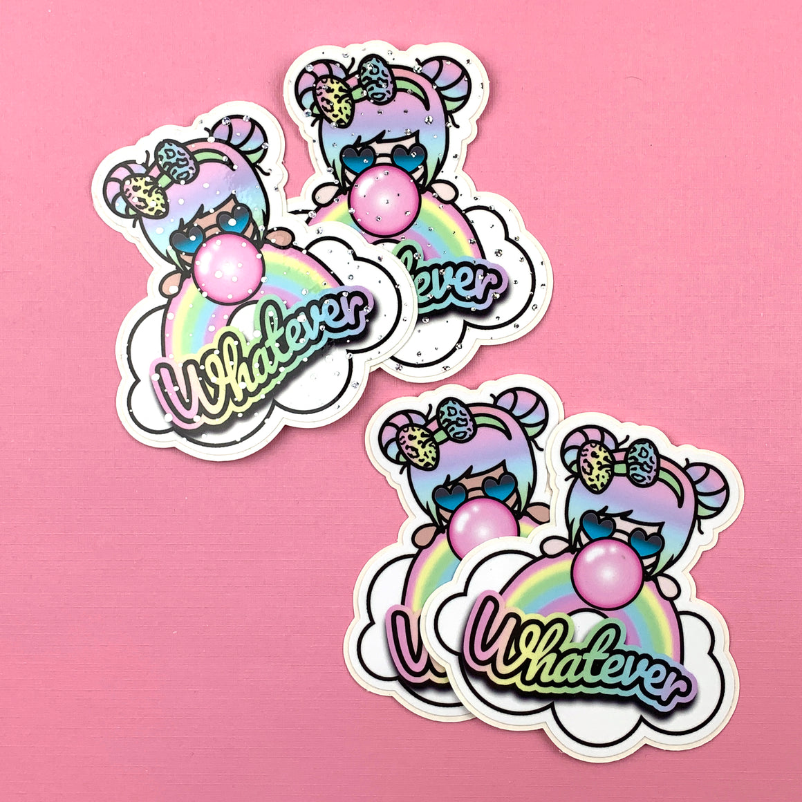 Luna Whatever Die Cut Vinyl Decal with Clear or Sparkle Holo Lamination