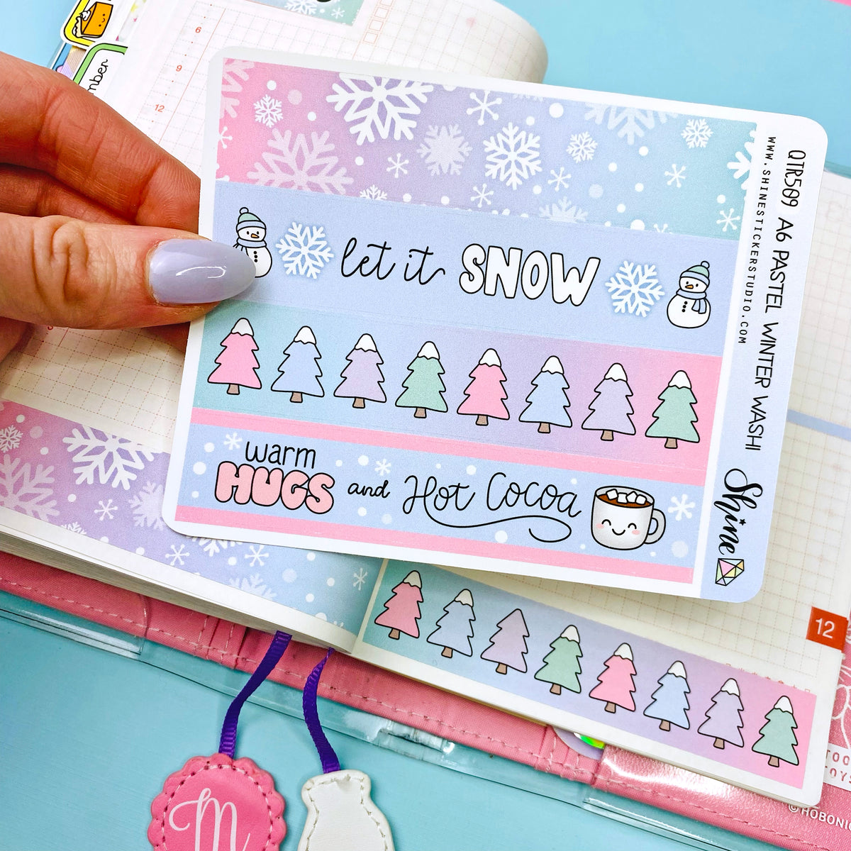 A6 Pastel Winter Washi Strip Stickers – Shine Sticker Studio