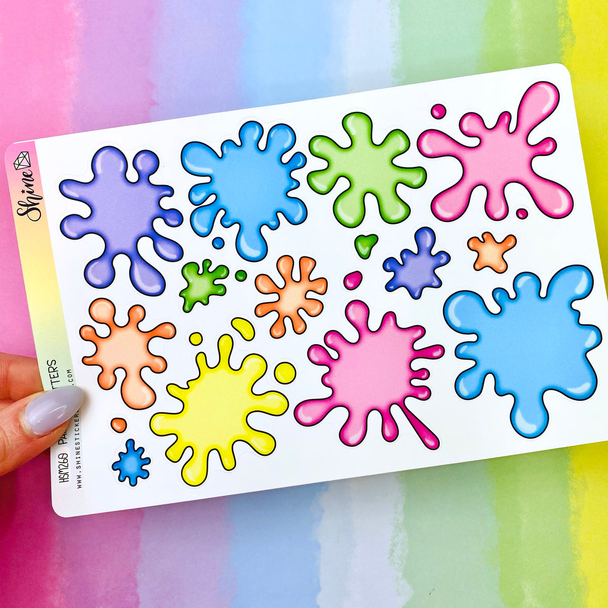 Paint Splatter Bujo Deco Stickers – Shine Sticker Studio
