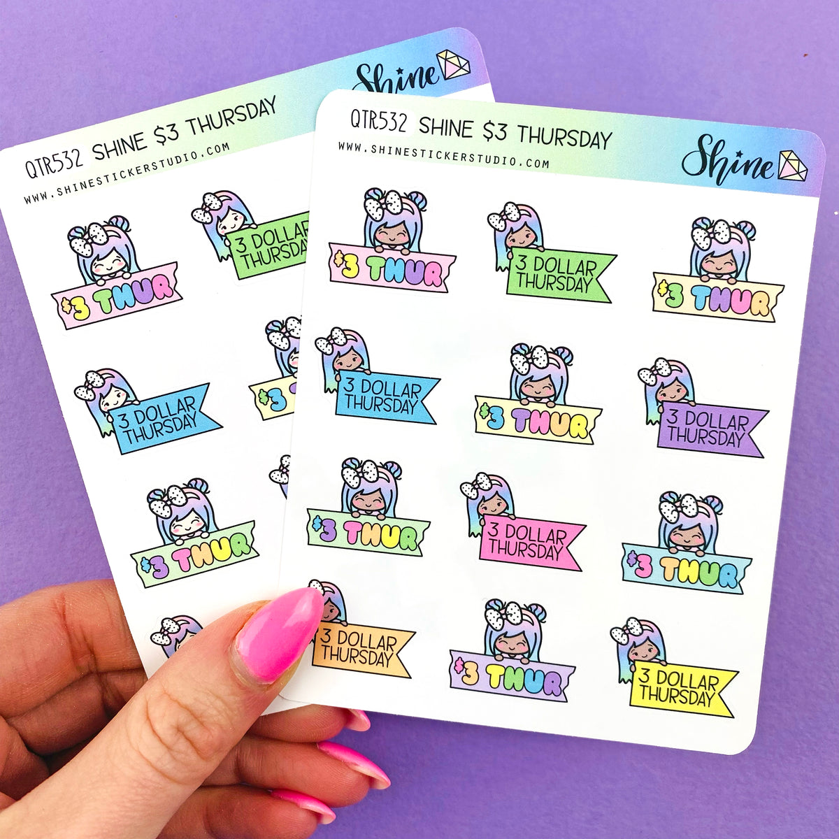 Shine 3 Dollar Thursday Stickers – Shine Sticker Studio