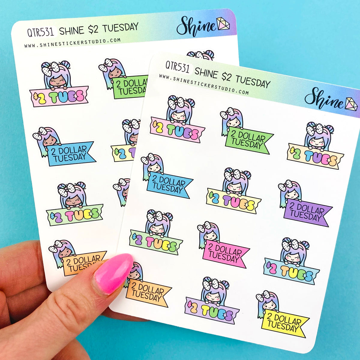 Shine 2 Dollar Tuesday Stickers – Shine Sticker Studio